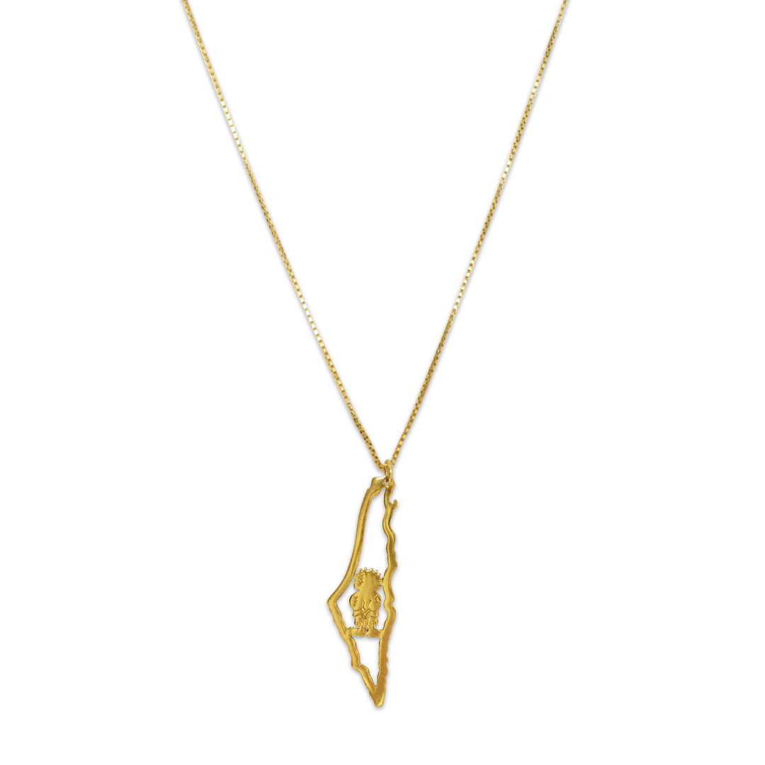 Palestine Frame Map with Handala Inside Necklace | Cypher Urban Roastery